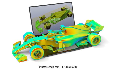 3d Rendering Racing Car Section Cut Stock Illustration 1708733638 ...