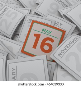 3d Rendering Random Calendar Pages 16 Stock Illustration 464058470 ...