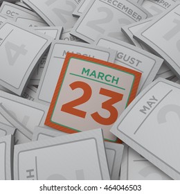 3d Rendering Random Calendar Pages 23 Stock Illustration 464046503 ...