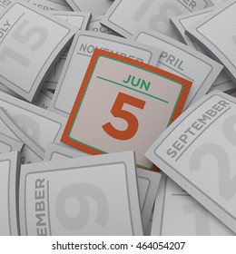 3d Rendering Random Calendar Pages 5 Stock Illustration 464054207 ...