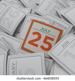 3d Rendering Random Calendar Pages 25 Stock Illustration 464054741