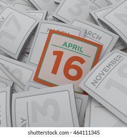 3d Rendering Random Calendar Pages 16 Stock Illustration 464058470 ...