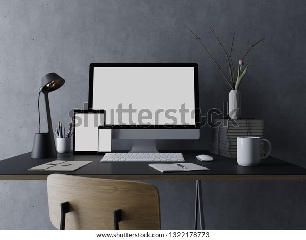 3d Rendering Realistic Mockup Design Template Stock Illustration ...