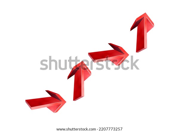 3d Rendering Red Arrow Chart Stock Illustration 2207773257 | Shutterstock