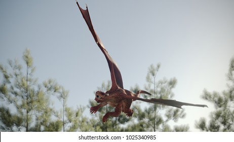 3d Rendering Red Dragon Flight Stock Illustration 1025340985 | Shutterstock