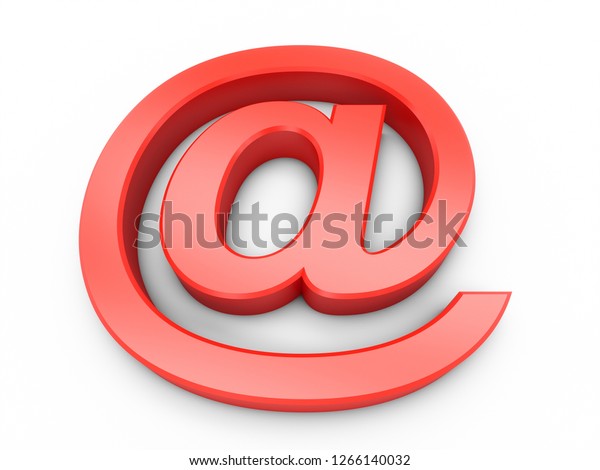 3d Rendering Red Email Symbol Isolated Stock Illustration 1266140032 ...