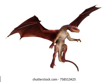 Red Dragon Flying Side View: ilustrações stock 394726558 | Shutterstock
