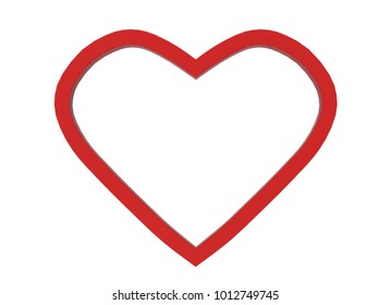 3d Rendering Red Heart Shape Frame Stock Illustration 1012749745