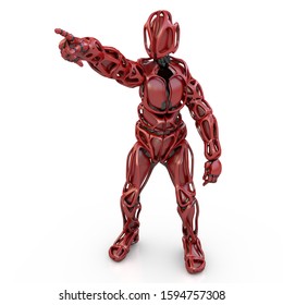 3d Rendering Red Humanoid Robot Stock Illustration 1583671180 ...