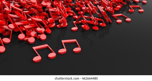 3d Rendering Red Music Notes On: ภาพประกอบสต็อก 462664477 | Shutterstock