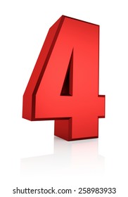 3d Rendering Red Number 4 Isolated Stock Illustration 258983933 ...
