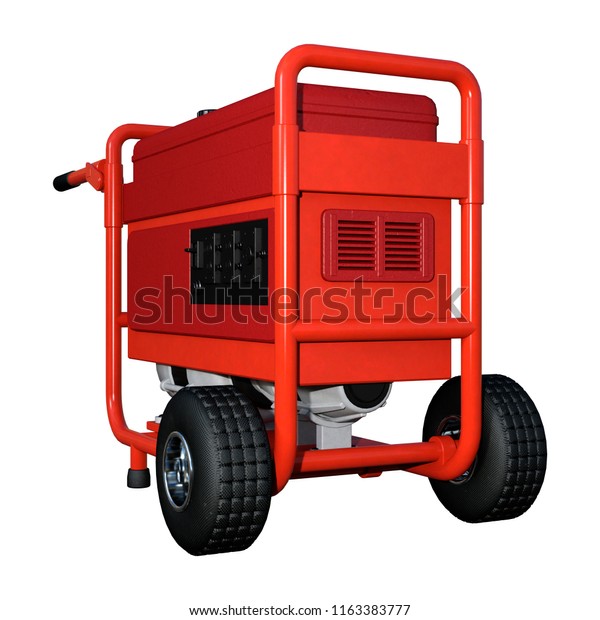 3d Rendering Red Portable Generator Isolated Stock Illustration ...