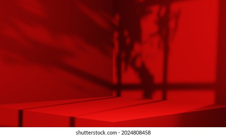 3d Rendering Red Room Displaying Products Stock Illustration 2024808458