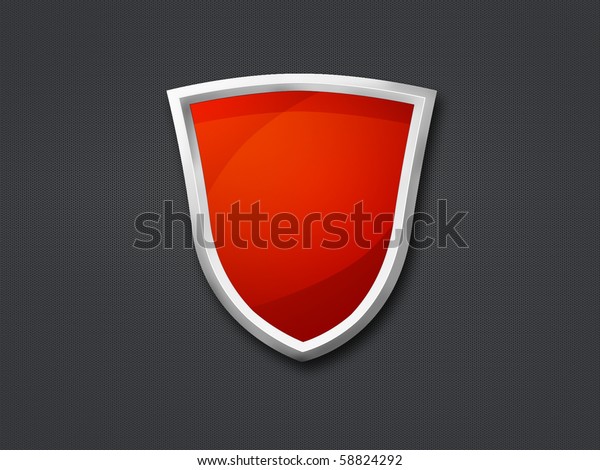 3d Rendering Red Shield On Highly Stock Illustration 58824292