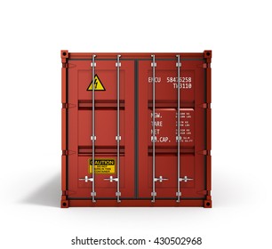 Red Shipping Container Transportation On White Stock Illustration ...