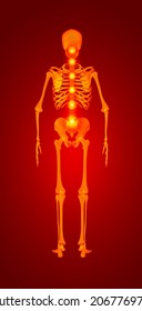 3d Rendering Red Skeleton Back View Stock Illustration 2067769739 ...