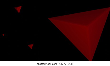 3d Rendering Red Triangles Black Background Stock Illustration ...