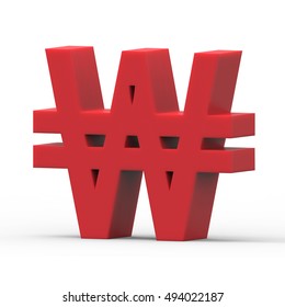 3d Rendering Red Won Sign South Stock Illustration 494022187 | Shutterstock