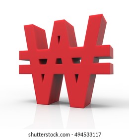 3d Rendering Red Won Sign South Stock Illustration 494533117 | Shutterstock