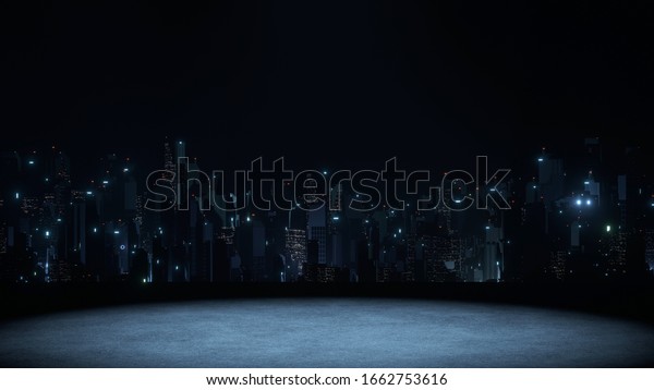 3d Rendering Road Asphalt Surface Night Stock Illustration 1662753616 ...