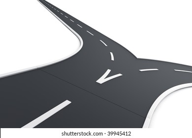 3d Rendering Road Splitting Road Blank Stock Illustration 36123433 ...