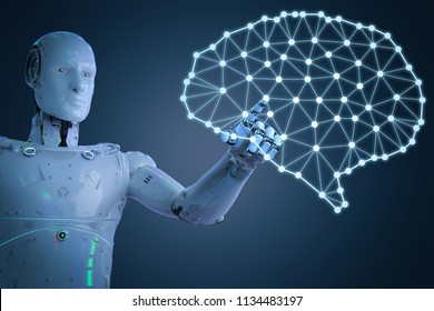 3d Rendering Robot Ai Brain Technology 库存插图 1134483197 | Shutterstock