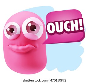 3d Rendering Sad Character Emoticon Expression Stock Illustration ...