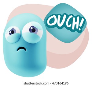 3d Rendering Sad Character Emoticon Expression Stock Illustration 470166269