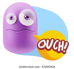 3d Rendering Sad Character Emoticon Expression Stock Illustration ...