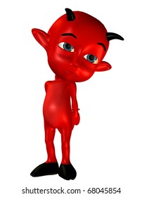 3d Rendering Sad Little Red Devil Stock Illustration 68045854 ...