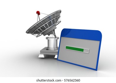 3d Rendering Satellite Antenna Loading Web Stock Illustration 576562360