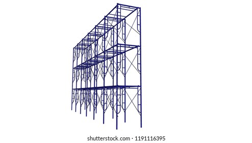 3d Rendering Scaffolding Frame 3 Floors Stock Illustration 1191116395 ...