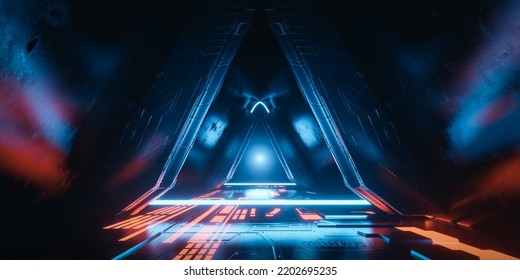 3d Rendering Sci Fi Metal Corridor Stock Illustration 2202695235 ...