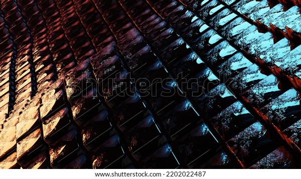 3d Rendering Scifi Background Repeating Cube Stock Illustration ...