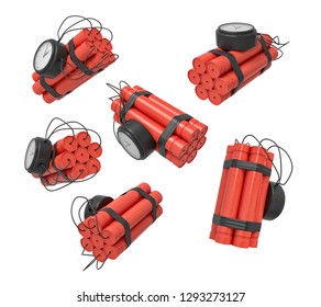 3d Rendering Set Bundles Dynamite Sticks Stock Illustration 1293273127 ...