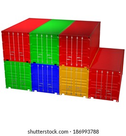 3d Rendering Shipping 20ft Container Stock Illustration 186993788 ...