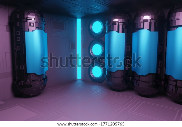 3d Rendering Sifi Lab Dark Space Stock Illustration 1771205765 ...