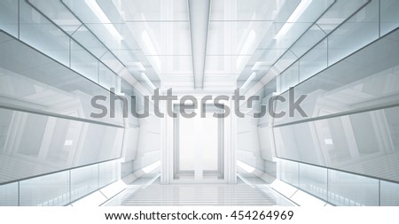 3 D Rendering Sifi Lab White Space Stock Illustration 454264969 ...