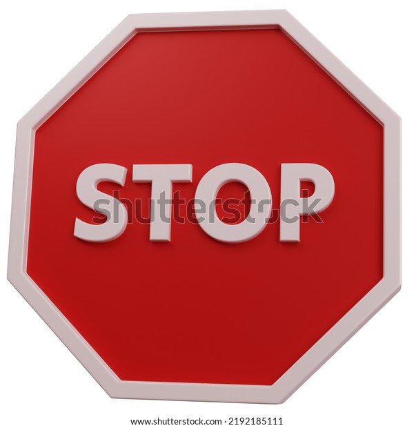3d Rendering Sign Stop Isolated Stock Illustration 2192185111 | Shutterstock