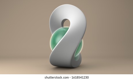 3d Rendering Silver Mobius Ribbon Symbol Stock Illustration 1618541230