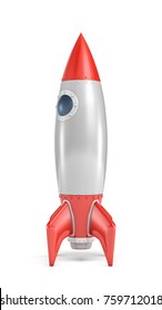 3d Rendering Silver Red Rocket Ship Stock Illustration 759712018 ...