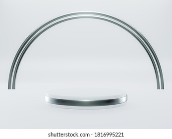 3d Rendering Silver Stage Mockup Stock Illustration 1816995221 ...