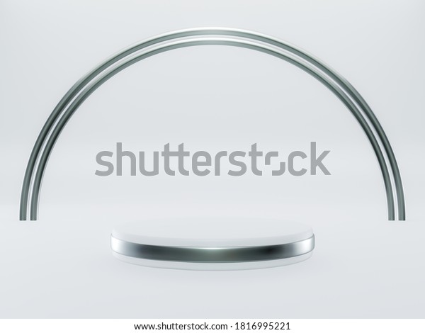 3d Rendering Silver Stage Mockup Stock Illustration 1816995221 ...