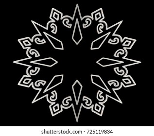 3d Rendering Silver Winter Snowflake On Stock Illustration 725119834 ...