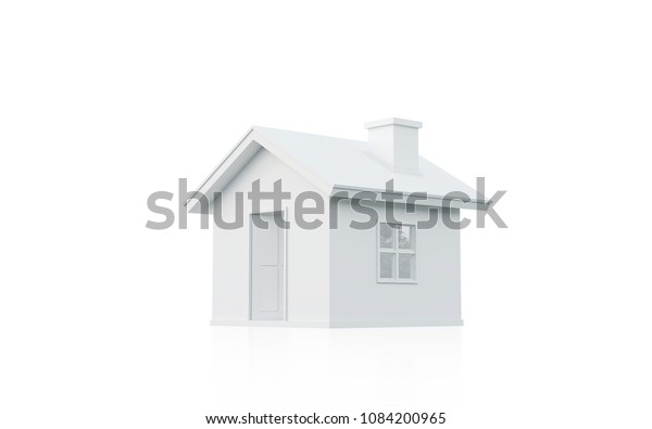 3d Rendering Simple House Isolated On Stock Illustration 1084200965 ...