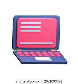 3d Rendering Simple Laptop Icon Stock Illustration 2021093726 ...