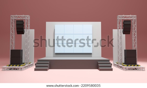 3d Rendering Simple Stage Design Led Stock Illustration 2209580035 ...