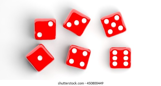 3d Rendering Six Red Dice On Stock Illustration 450800449 | Shutterstock