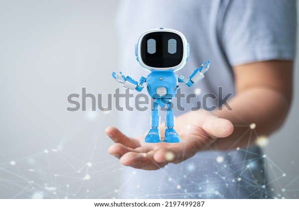 3d Rendering Small Artificial Intelligence Robot Stock Illustration ...