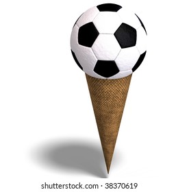 3d Rendering Soccer Ball Ice Cream Stock Illustration 38308564